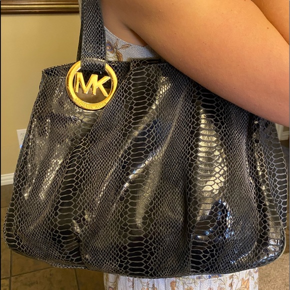 Michael Kors | Bags | Michael Kors Blue Snake | Poshmark